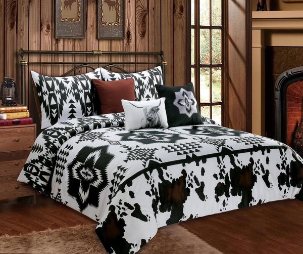 Cowhide Print & Aztec Comforter Set - Ropes and Rhinestones