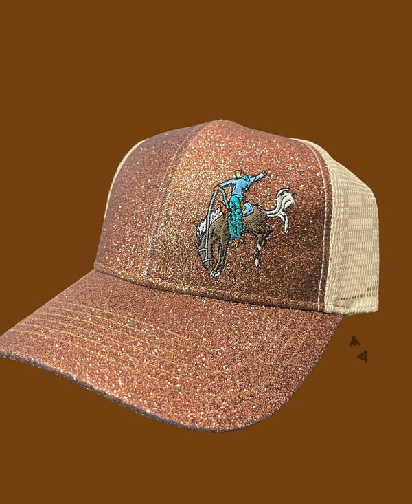 Bucking Bronc Shiney Head Big Bucks Cap - Ropes and Rhinestones