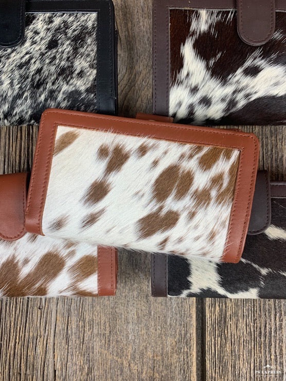 Western Linens Cowhide Wallet Coin Purse - Ropes and Rhinestones